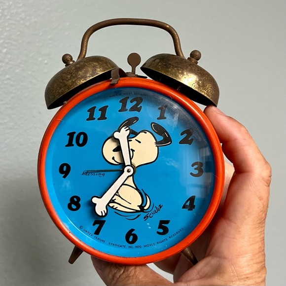 Peanuts | Other | Snoopy Vintage Alarm Clock Orange | Poshmark